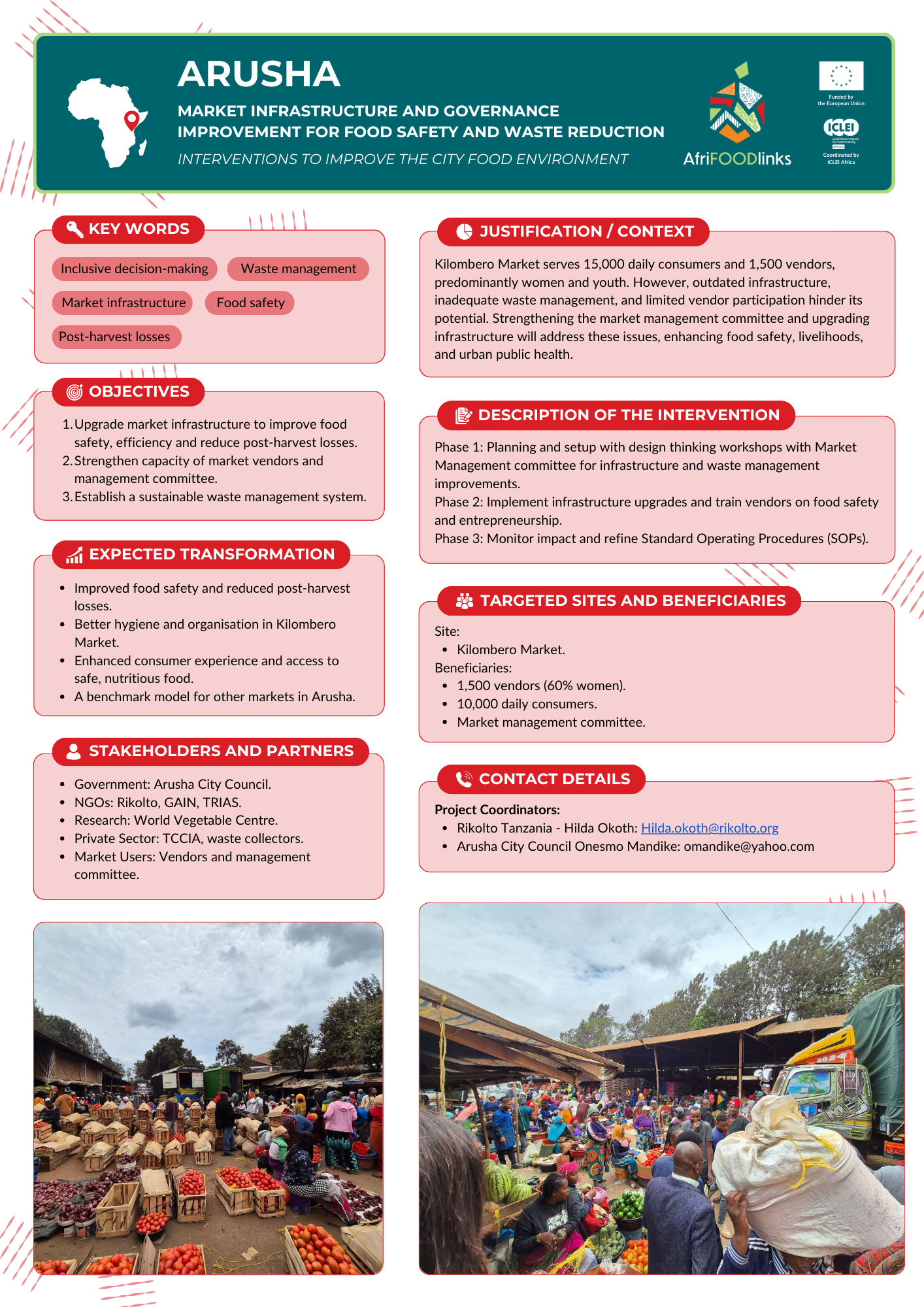 Sharing city pilot project infographics - afrifoodlinks